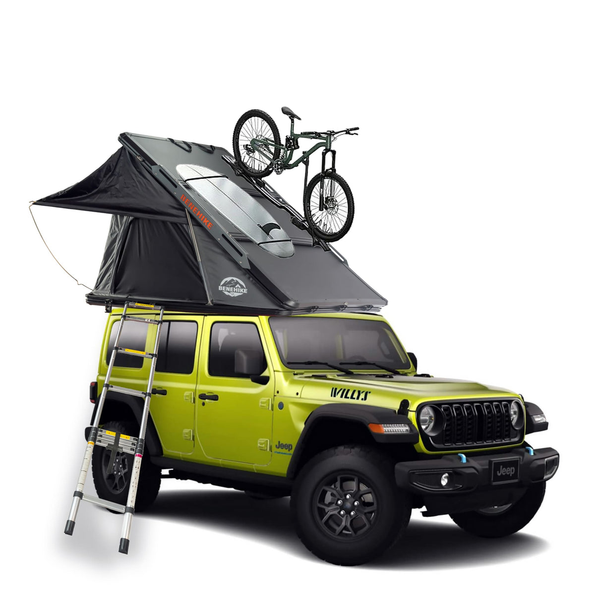 Ascendll V2 Aluminum Hard Shell Side Open Rooftop Tent, 3 Person – BENEHIKE