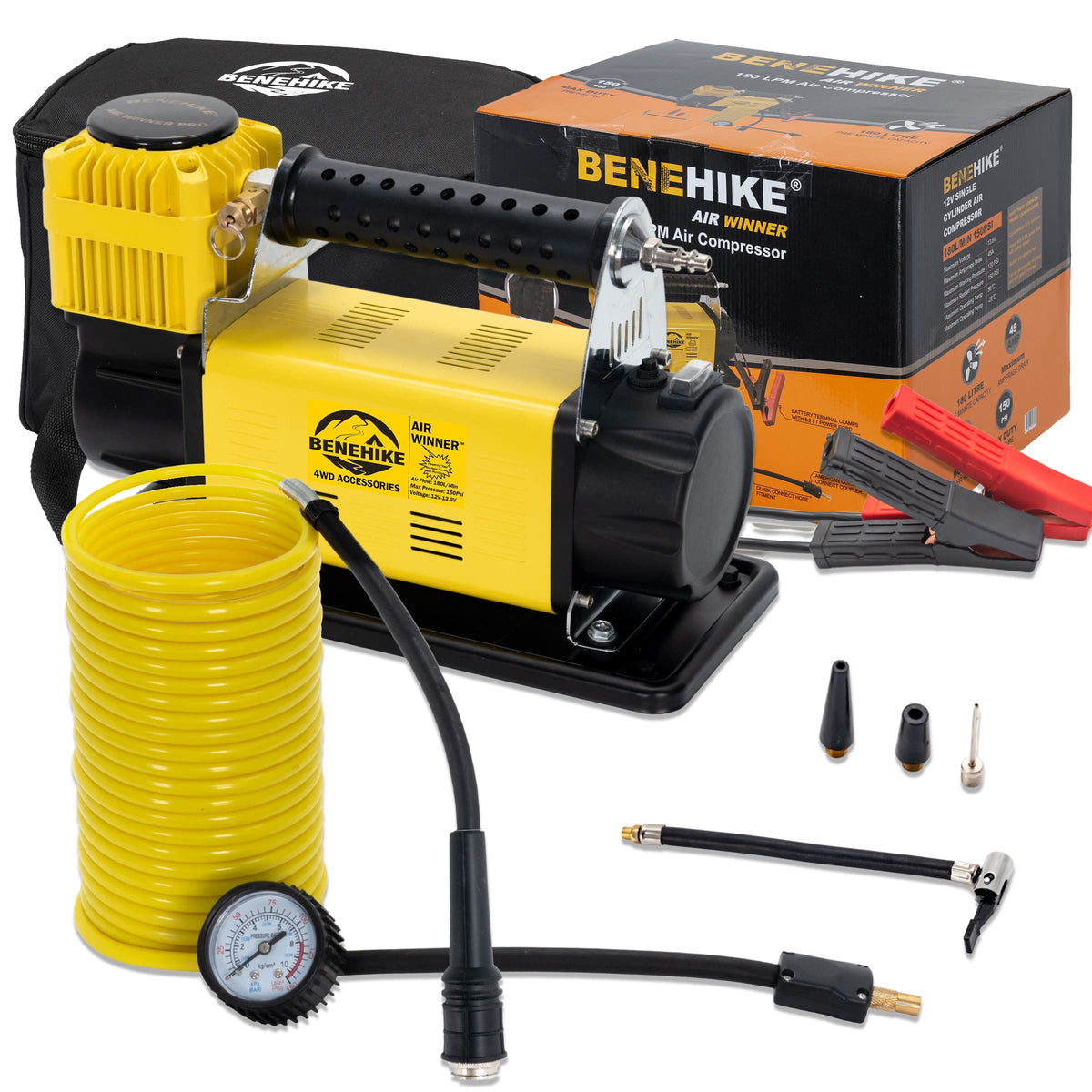 AIR WINNER Protable Air Compressor 6.35 CFM, 12V, With Storage Bag, Ho ...