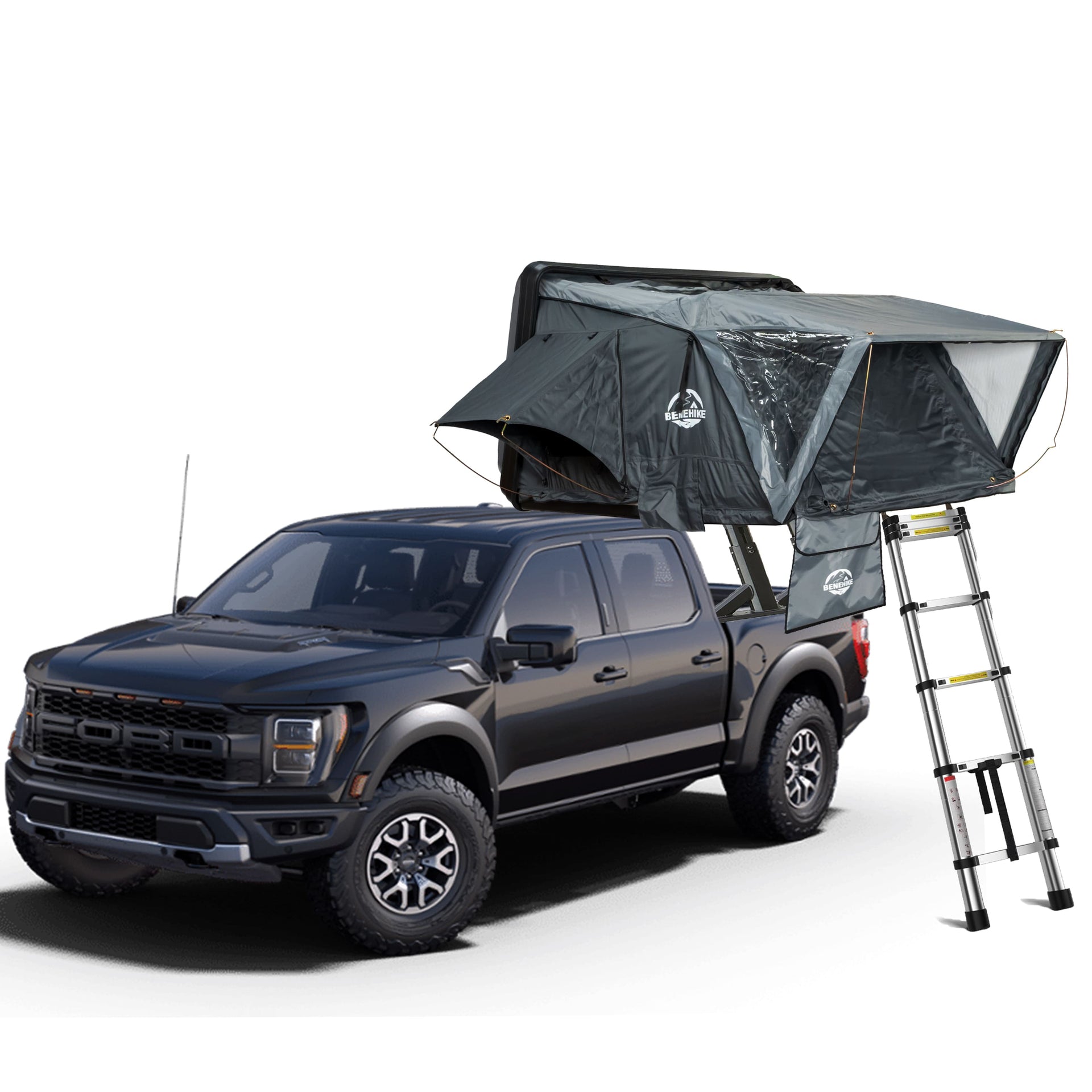 Bivvyy V2 Hard Shell Side Open Rooftop Tent, With Rainflys, 4+ Person ...